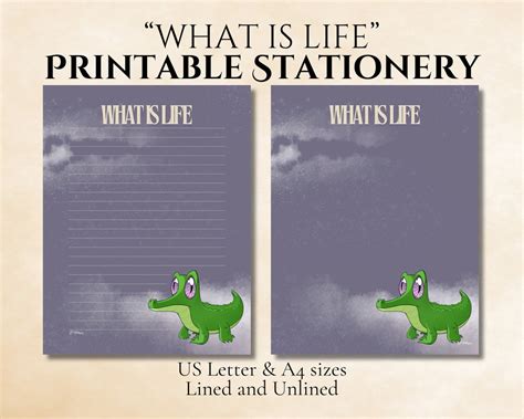 What Is Life Mlp Printable Stationery Downloadable Lined And Unlined Paper Us Letter A4 Size