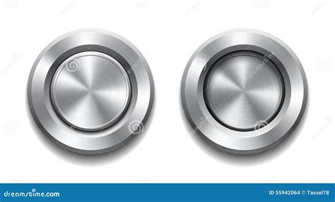 realistic metal button stock vector illustration of aluminum 55942064