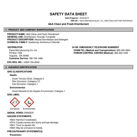 Array Disinfectant Cleaner Sds At Fernando Smith Blog