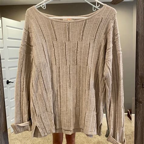 Orange Creek Sweaters Wide Neck Thick Sweater With Texture Design
