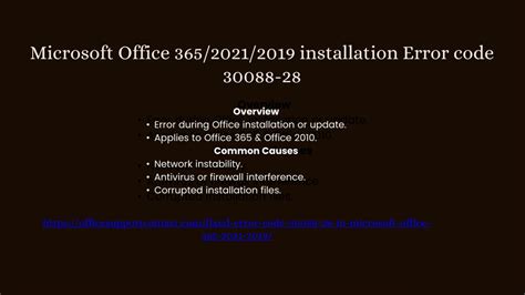 Ppt Microsoft Office 36520212019 Installation Error Code 30088 28 1