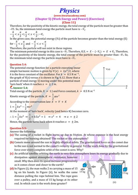 Ncert Solutions For Class 11 Physics Chapter 5 Work Energy And Power