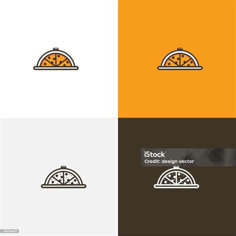 부정적인 색 간단한 벡터 피자 슬라이스 로고 일러스트레이션 피자 실루엣 레스토랑에 좋습니다 고기에 대한 스톡 벡터 아트 및 기타