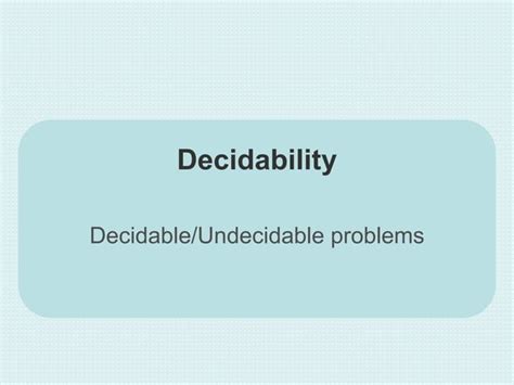 5 decidability theory of computation ppt programming languages