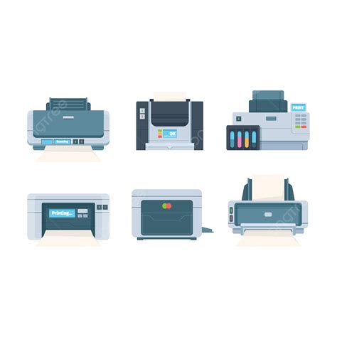 Printers Documents And Photo On Papers Copy Machines For Printing House Vector Flat Illustration