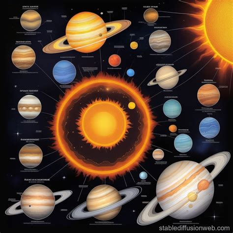 Solar System Illustration Sun And Planets Stable Diffusion Online