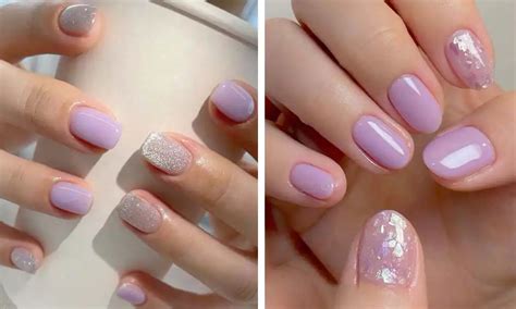 ناخن بنفش پاستیلی دیزاین های اکلیل دار و طراحی حرفه ای