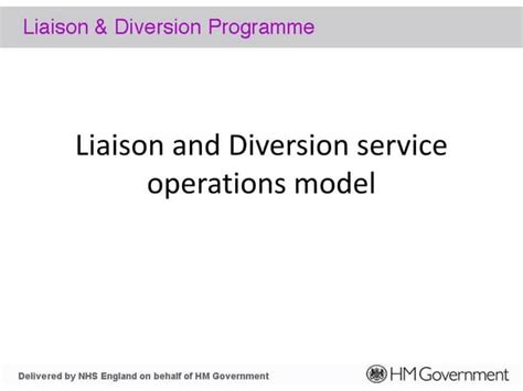 Liaison And Diversion Service Operations Model Pdf