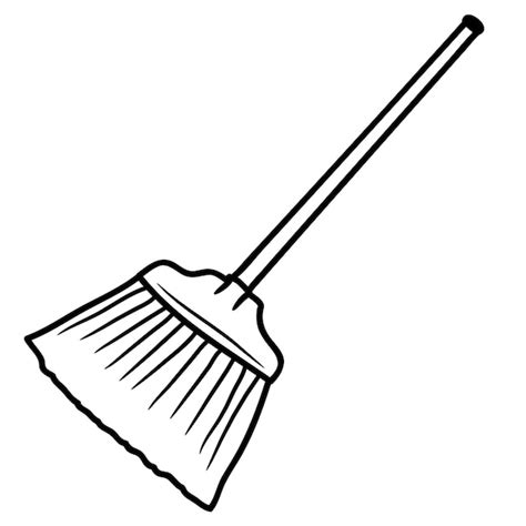 Premium Vector A Black And White Image Of A Broom With A Long Handle