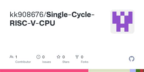 GitHub Kk Single Cycle RISC V CPU