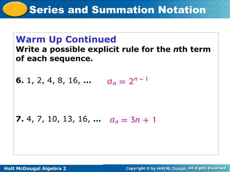 Ppt Series And Summation Notation Lesson Presentation Powerpoint Presentation Id 9639543