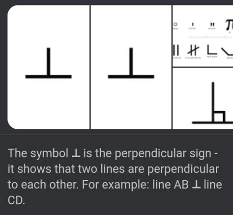 Perpendicular Symbol