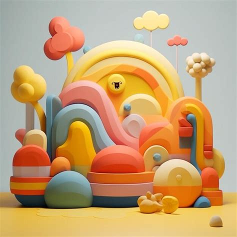 Premium Ai Image Cartoon Playdoh And Modeling Clay 3d