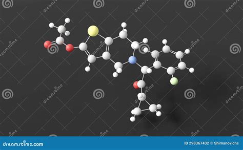 Prasugrel Molecular Structure Platelet Aggregation Inhibitors Ball And Stick 3d Model