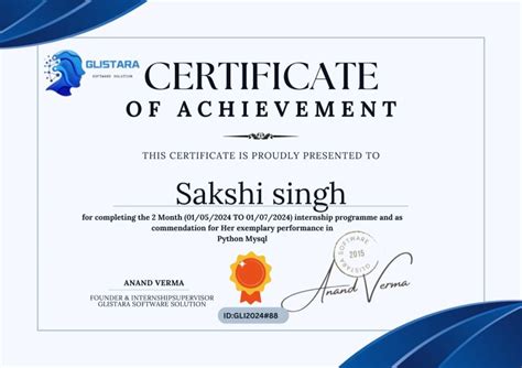 sakshi singh on linkedin internship python mysql professionalgrowth