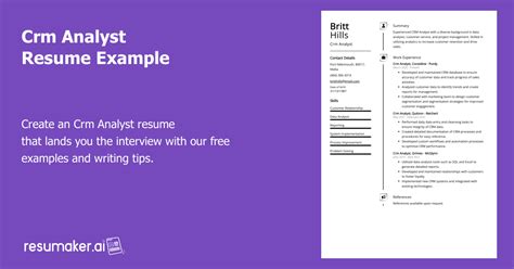 Crm Analyst Resume Example Free Guide