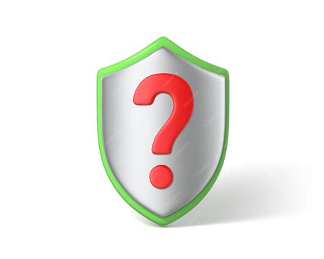 Premium Vector 3d Shield With A Red Question Sign Question Mark