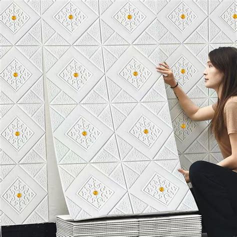 Ceiling Wallpaper Adhesive Foam 3d Wall Paper Dinding Stickers Pe