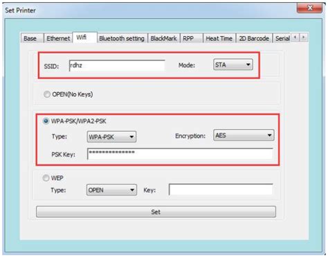 Thermal WIFI Printer Parameter Setting Instruction