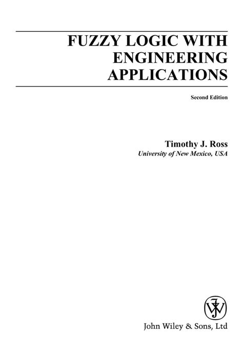 fuzzy logic with engineering applications pdf