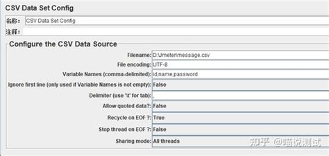 【jmeter】csv Data Set Config解决数据切换问题 知乎