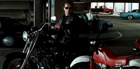 Terminator 2 Arnold Schwarzenegger On Motorcycle Arnold Schwarzenegger