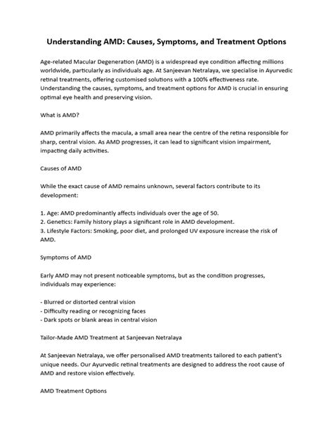 Understanding Amd Causes Symptoms And Treatment Options Pdf