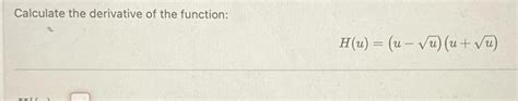 Answered Calculate The Derivative Of The Function 71 H U U V U V 1