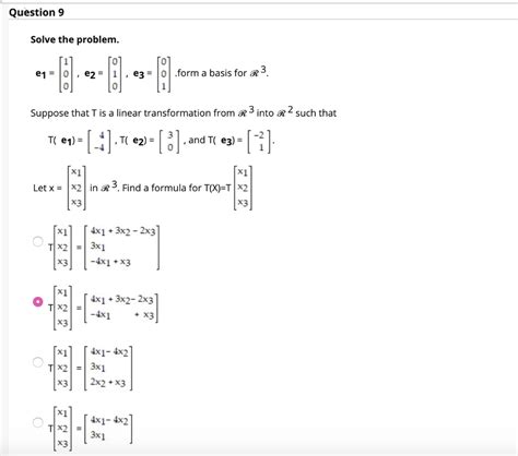 Solved Question 9 Solve The Problem Suppose That T Is A Chegg Com