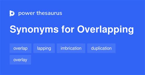 OVERLAPPING Synonyms Similar Words Phrases
