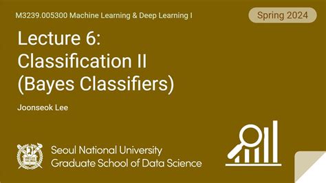 Mldl Lecture 6 Classification Ii Bayes Classifiers Youtube
