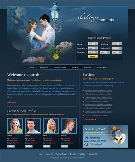 Dating Moments Css Template 5720 Love And Dating Website Templates Dreamtemplate