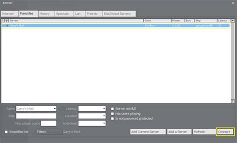 How To Connect To Your Garry S Mod Server Garry S Mod Knowledgebase