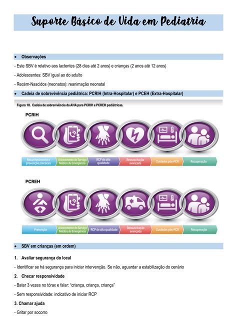 Suporte Básico De Vida Em Pediatria Ester Pediatria I