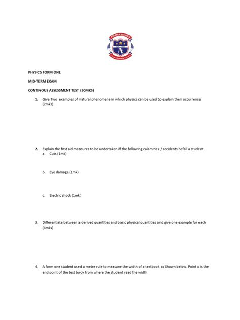 Physics Form 1 Mid Term Exams Pdf