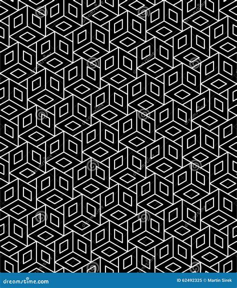 Vector Modern Seamless Geometry Pattern Cubes Black And White Abstract Stock Vector