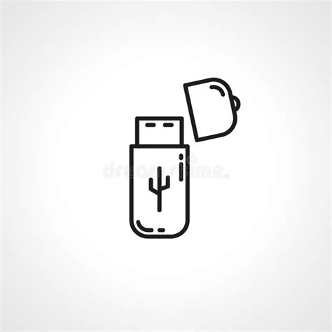 Usb Flash Drive Line Icon Usb Flash Drive Icon Stock Vector Illustration Of Computer Disk