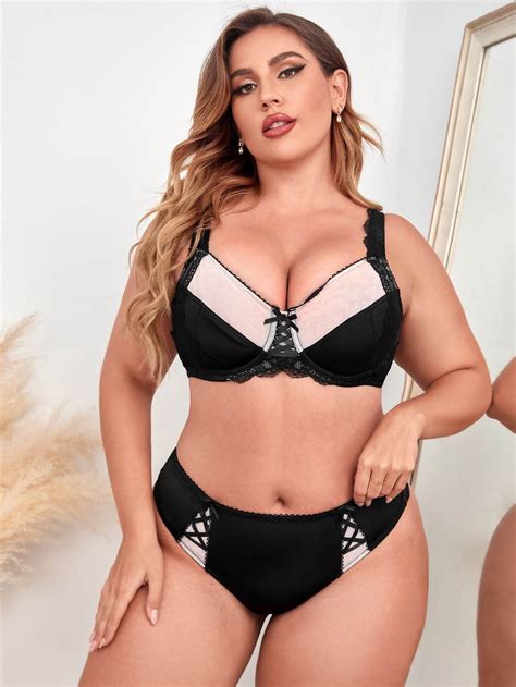 Lace Plus Size Women Sexy Lingerie Set Bra And Underwear Price