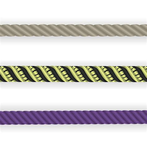 Set Of Naturalistic 3d Type Illustration Of Twisted Rope Vector