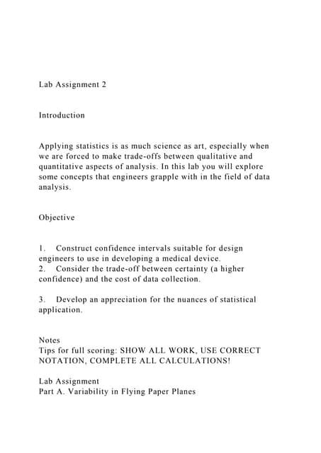 Lab Assignment 2 Introduction Applying Statisticdocx