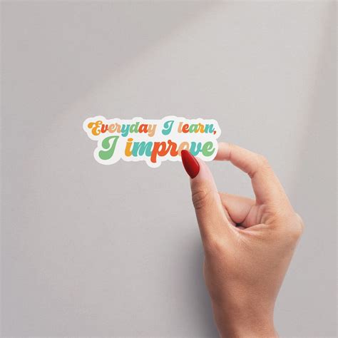 I Improve Sticker Positive Affirmations Sticker Water Bottle Sticker