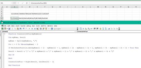 Excel Determining 4 Consecutive Numbers From A Cell Stack Overflow