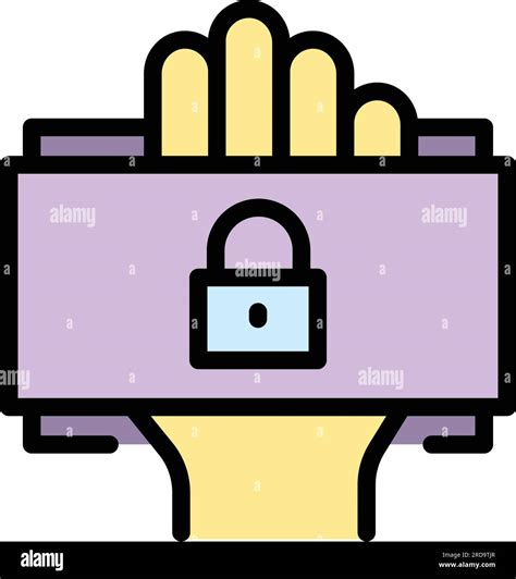 Detect Palm Scanner Icon Outline Vector Scan Recognition Biometric
