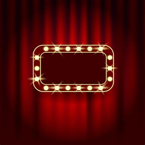 극장 또는 영화관에서 빨간 벨 커튼 불 장면 무대 프리미엄 벡터