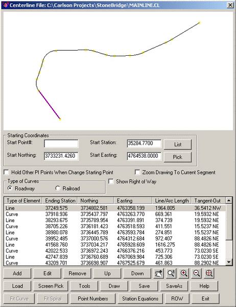 Input Edit Centerline File