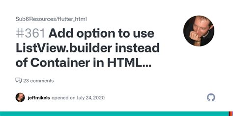 Add Option To Use ListView Builder Instead Of Container In HTML Class Issue