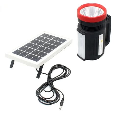 Світлодіодний ручний ліхтар переносний світильник з акумулятором на сонячній батареї Led Solar
