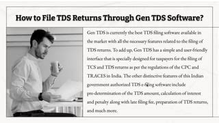 Simple Guide To Filing TDS Returns Via Using Gen TDS Software PDF