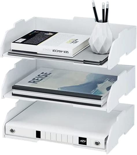 Jp B4レターケース デスクトレー 書類ケース 書類ラック 卓上 白 横型 縦型 3段式 4段式 積み重ね 頑丈 シンプル おしゃれ 整理整頓 小物収納 組立簡単