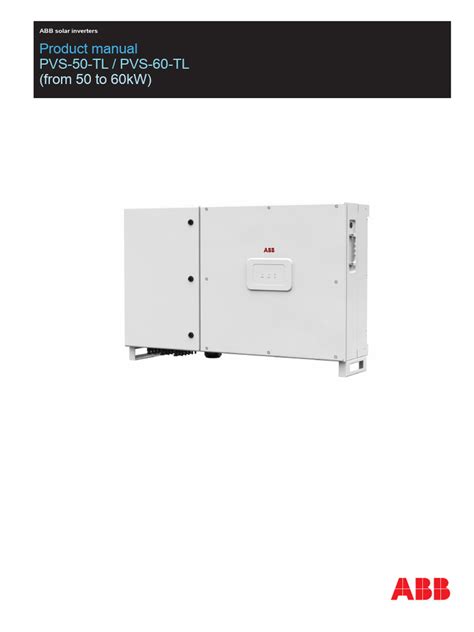 Pvs 50 60 Tl Product Manual En Revb Pdf